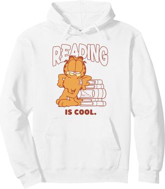 Garfield Reading is Cool Classic 90s Retro Pullover Hoodie
