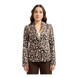 Pennyblack Femme, Vestes, Brun, Taille: 38 FR Blazer Slim en Satin de Coton