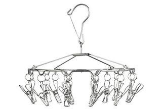 Maximex WENKO Maximex W&auml;sche-Rondell Edelstahl, praktischer W&auml;schetrockner f&uuml;r unterwegs und Zuhause, inklusive 18 fixierten W&auml;scheklammern, mit Sturmsicherun