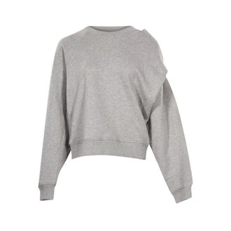 Dries Van Noten Gerippter Pullover mit Rundhalsausschnitt aus Jersey - - Sweatshirts & Hoodies - Damen - Grau - XS