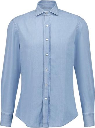 Brunello Cucinelli Homme, Chemises, Bleu, Taille: 2XL Chemise en denim coupe slim