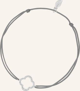 Leaf Freundschaftsarmband Clover Aus 18 Karat Wei&szlig;gold Mit Diamanten grau