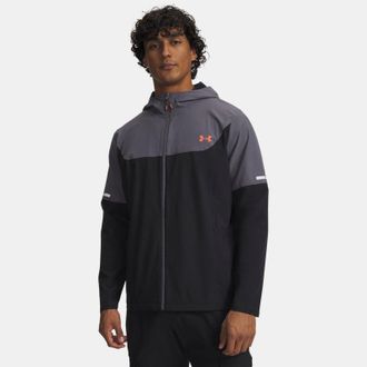 Under Armour Tech Utility Woven Jacke f&uuml;r Herren Schwarz / Castlerock / Venom Rot XXL