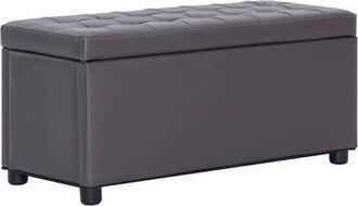 vidaXL Ottoman mit Stauraum 87,5 cm Grau Kunstleder Vidaxl
