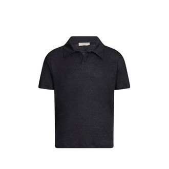 Officine G&eacute;n&eacute;rale Polo uni &agrave; manches courtes en lin
