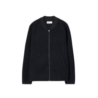 Universal Works Wool Fleece Zip Bomber - - Jackets - Herren - Blau - M