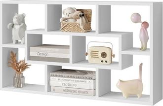 Woltu Étagère Murale, Bibliothèque, Étagère Plante, Étagère Rangement avec Plusieurs Compartiments, Installation Horizontale ou Verticale au Mur ou sur Le S