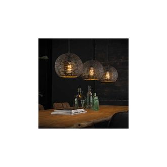 M&S Collection M&s - Suspension 3 lampes 26 cm rondes en m&eacute;tal noir - hedel