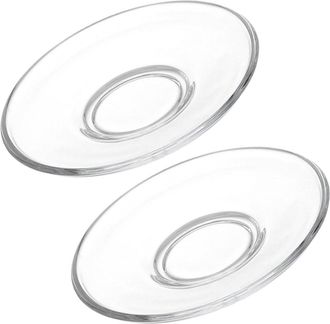 Amosfun 2st&uuml;cke Glas-obstteller Glas-vorspeisenteller Glas-untertasse Teigtaschenteller F&uuml;r Drau&szlig;en Transparente Dessertteller Aus Glas Teebeutelteller Tischu