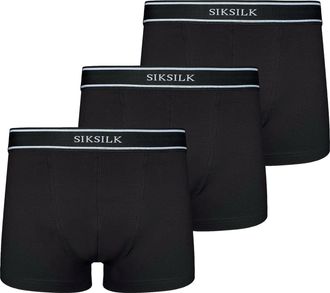 Siksilk Mens Black Pack of 3 Boxer Shorts XXL