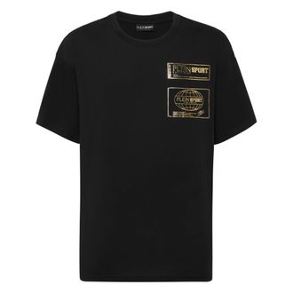 Plein Sport Homme, Tops, Noir, Taille: 2XL T-Shirt Round Neck Ss