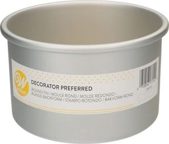 Wilton Runde Backform Extra Tief -Kuchenform für Höhe Kuchen Tortenform Backblech mit extra hohem Rand - Ø 15 x 10 cm, Silber