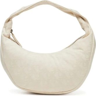 Calvin Klein Femme, Sacs, Beige, Taille: ONE Size Logo Jacquard Hobo Bag