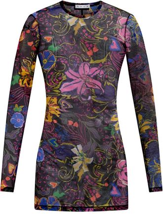 Area robe courte en tulle à imprimé graphique - Noir