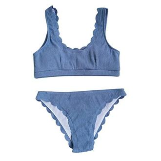 Generic MaillotDe Bain Femme- Ensemble Bikini Push-Up Rembourr&eacute; Sexy pour Couleur Unie Maillot De Bain Une Pi&egrave;Ce