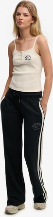 Superdry Jogginghose mit Streifen und ausgestelltem Bein in Eclipse Marineblau