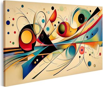 Islandburner Bild auf Leinwand Abstrakte Kandinsky Komposition mit dynamischen Linien und Farben Bilder Wandbilder Poster