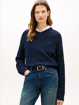 Tommy Hilfiger Pull d&eacute;contract&eacute; en maille torsad&eacute;e