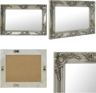 vidaXL Vidaxl - Miroir mural style baroque 60x40 cm Argenté - Miroir Mural - Miroir Baroque - Miroir Vintage - Décoration Murale - Miroir Salle De Bain