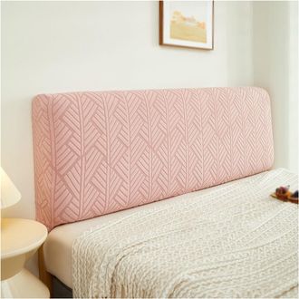 Generic Waschbarer Dehnbarer Kopfteilbezug Queen Bett King Bett Staubdichter Schutz f&uuml;r Schlafzimmerdekoration Rosa 210-230cm/83-90.5in
