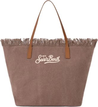 MC2 Saint Barth Femme, Sacs, Brun, Taille: ONE Size City Fringed Tote Bag