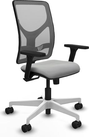 Piqueras y Crespo Grauer B&uuml;rostuhl mit 3D-Armlehnen, h&ouml;henverstellbare Lendenwirbelst&uuml;tze. Ausgestattet mit 3 Positionen und Schneideschaum. Mit Rollen von 65 mm Nylon.