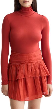 Scotch & Soda Lang&auml;rmeliges Damen-T-Shirt mit Rollkragen, Ketchup U602, L