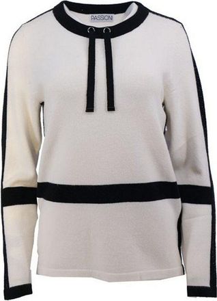 Passioni Strickpullover mit Streifendetails aus Strassstreifen