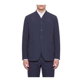 Giorgio Armani Einkn&ouml;pfiger Blazer aus Viskosemischung - - Jackets - Herren - Blau - M