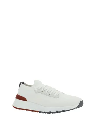 Brunello Cucinelli Mens Cotton Sneakers Bianco+bianco Ottico Upper: Cotton; Sole: Rubber