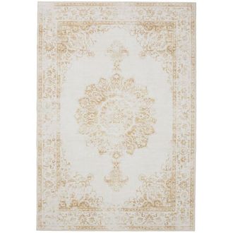 benuta Basic Waschbarer Teppich George - Creme/Gelb 120x170 cm - Kunstfaser - Rechteckig & im Style: Vintage, Elegant, Retro - Pflegeleicht für