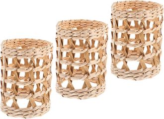 BESPORTBLE DOITOOL 3 St&uuml;ck Teiliges Handgewebter Trinkbecherh&uuml;llen aus Nat&uuml;rlichem Stroh Hitzeisolierende Dekorative Flaschen Bechersleeves f&uuml;r Glas Kunststoffbe