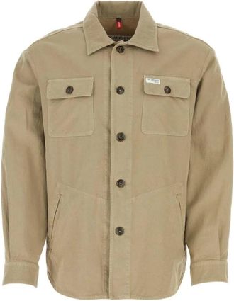 Fay Homme, Vestes, Beige, Taille: S Chemise utilitaire &agrave; col classique et boutonn&eacute;e
