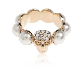 Alexander McQueen Ring mit schimmernden Kristallen - - Accessories - Damen - Gelb - 54 MM