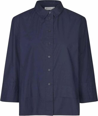 Masai Femme, Blouses et Chemises, Bleu, Taille: 42 FR Chemise manches 3/4
