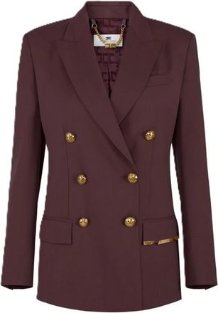 Elisabetta Franchi Femme, Vestes, Brun, Taille: 36 FR Giacca Blazer