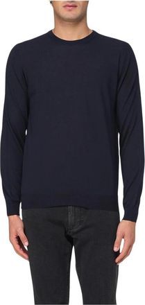 Drumohr Homme, Pulls, Bleu, Taille: 2XL Pull Ras du Cou en Laine Mérinos