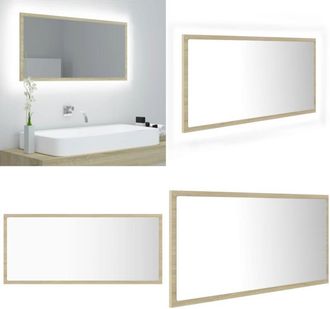 vidaXL Vidaxl - LED-Badspiegel Sonoma-Eiche 90x8,5x37 cm Acryl - LED-Badspiegel - Holzwerkstoff - Acryl - Sonoma-Eiche - Badezimmerspiegel - Home & Living