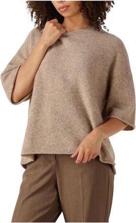 Second Female Kamel Strick O-Ausschnitt Pullover - - Knitwear - Damen - Beige - S