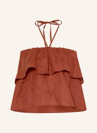 Drykorn Drykorn Leinentop Rivana Mit Volants braun