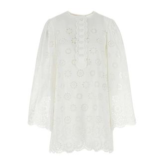Chlo&eacute; Broderie Anglaise Mini Kleid - - Blouses & Shirts - Damen - Wei&szlig; - XS