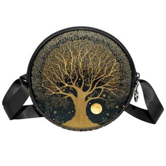 Generic Sac &agrave; bandouli&egrave;re Circle pour femme, petit sac &agrave; bandouli&egrave;re dor&eacute; avec fermeture &eacute;clair, bretelles r&eacute;glables, sac &agrave; main rond d&eacute;contract&eacute; pour femmes 