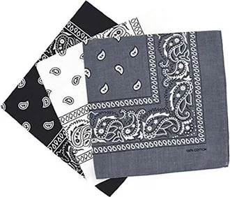 ATM Anthony Thomas Melillo PURECITY&copy; Bandana Original Paisley Motif Cachemire Pur Coton Foulard Qualit&eacute; Sup&eacute;rieure Vendu par Lot - 55cm x 55 cm - Nouvelle Collection (14 Noir, B