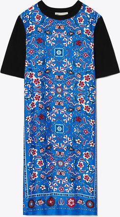 Tory Burch Damen Pulloverkleid mit Vorderseite aus Seide in Blau