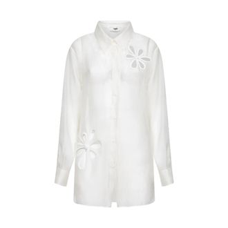 Fendi Seiden-Organza-Hemd - - Blouses & Shirts - Damen - Wei&szlig; - S