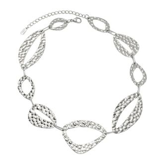 Dansk Copenhagen Ragna Waterproof Silver Stainless Steel Original Necklace - Hammered Finish - Femme - Accessoires - Gris - Taille: ONE Size