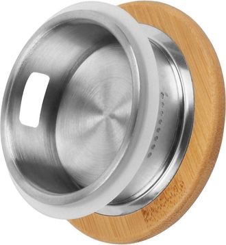 Artibetter Ersatzdeckel aus Edelstahl und Bambus für Wasserkrug mit Doppellöchriger Filterfunktion Hitzebeständig und Langlebig Geeignet für Glaskaraffen und Küh