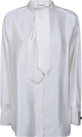Bottega Veneta Femme, Blouses et Chemises, Blanc, Taille: 36 FR Fluid Silk Satin Shirt