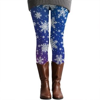 Generic Legging de sport de Noël pour femme - Legging de Noël - Collants de course à pied - Pantalon de yoga amusant - Imprimé Père Noël - Pantalon skinny fes