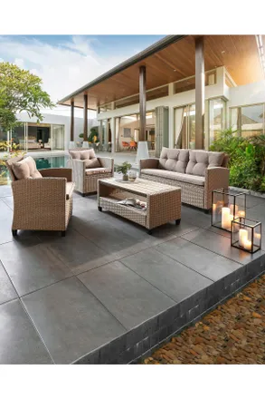 ambia GARDEN Loungegarnitur, Grau, Beige, Metall, Kunststoff, Textil, 11-teilig, Füllung: Schaumstoff, eckig, 124x76x67 cm, Loungemöbel, Loungemöbel-Sets